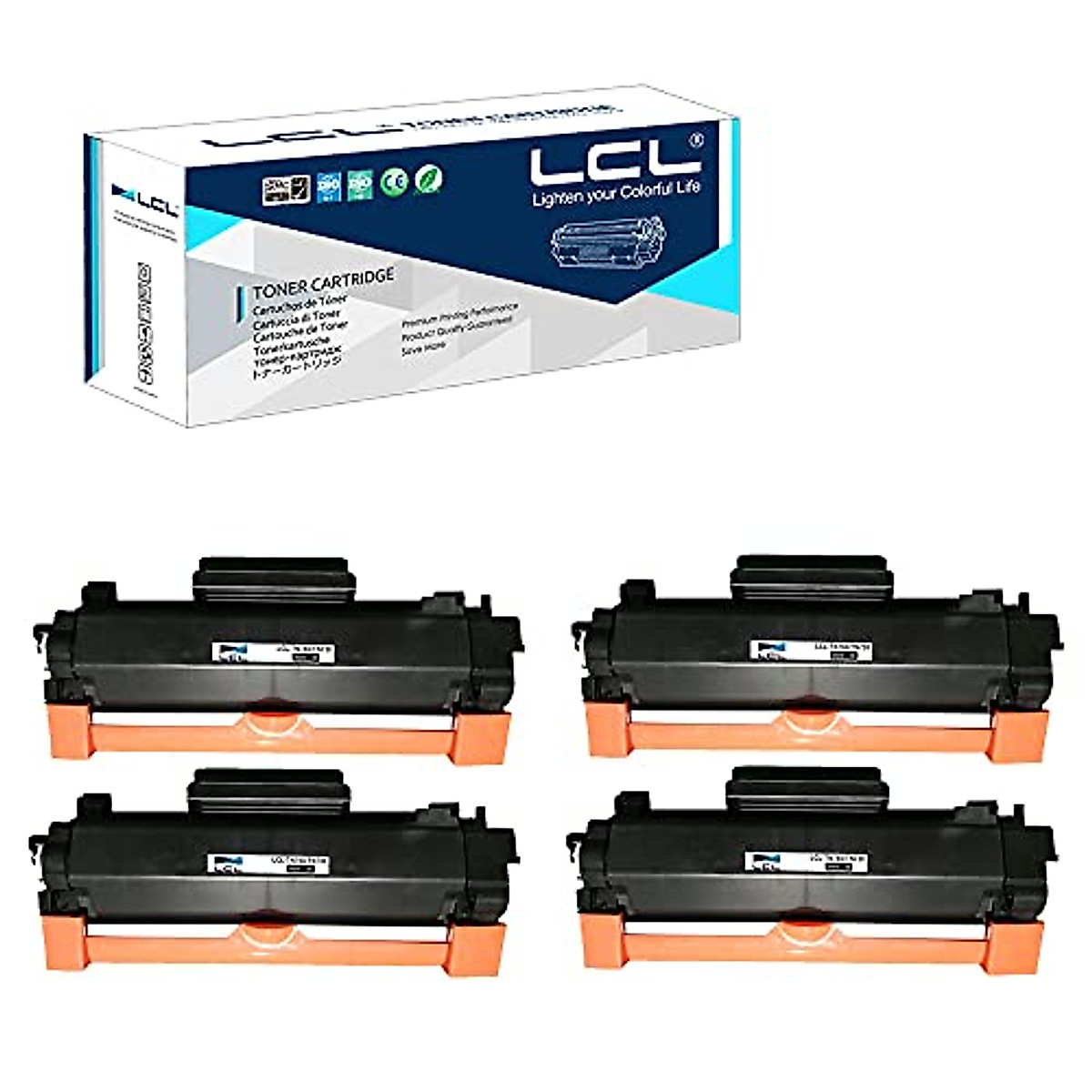 LCL Compatible Toner Cartridge Replacement for Brother TN760 TN-760 TN730 TN-730 3000 Pages with Chip HL-L2350DW HL-L2390DW HL-L2395DW HL-L2370DW HL-L2310D HL-L2370DN HL-L2357DW (4-Pack Black)