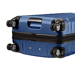 Skyway Nimbus 4.0 Expandable, Durable Hardside, 4 Wheel Spinner, Lightweight Suitcase, Unisex, Stylish, Maritime Blue, Checked-Medium 24-Inch