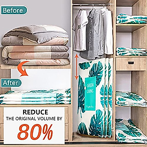 Space Saver Vacuum Storage Bags, 8 Pack Vacuum Sealer Compression Bags for Clothes, Pillows, Comforters, Blankets, Plush Toy (2 Jumbo, 2 Large, 2Medium, 2 Small) with Travel Hand Pump Home and Closet Organization