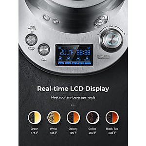 Tea Kettle Electric, AMEGAT Tea Pot with Removable Infuser, 9 Preset Brewing Programs Tea Maker with Temperature Control, 2 Hours Keep Warm, 1.7L Electric Kettles, 1200W, Glass and Stainless Steel