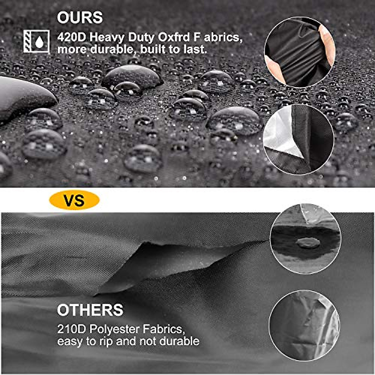 KOLESIN Patio Heater Cover, Garden Sun Patio Heater Cover Waterproof with Zipper Storage Bag Garden Style 420D Xford Fabric Outdoor Garden Treasures Patio Heater Cover Tan 89" Hx33 Dx19 B(Black)