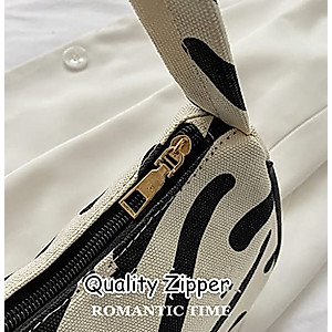 Women Underarm Bag Tote Handbag Shoulder Bags with Zipper Closure for Little Girl Ladies (White)