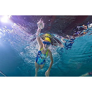 ARENA Unisex Youth The One Junior Swim Mask Fitness Swim Goggles for Boys and Girls Ages 6 to 12 Non-Mirror Lens Perfect for Summer Pool, Blue/Red