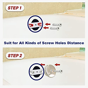 Gold-Hao-The-Bathroom Single Hole Bathtub Drain Overflow Plate - Overflow Drain Cover | Tub Drain Cover with Three Matching Screws/Bathtub Overflow Drain Cover with Adapter (Brushed Nickel)