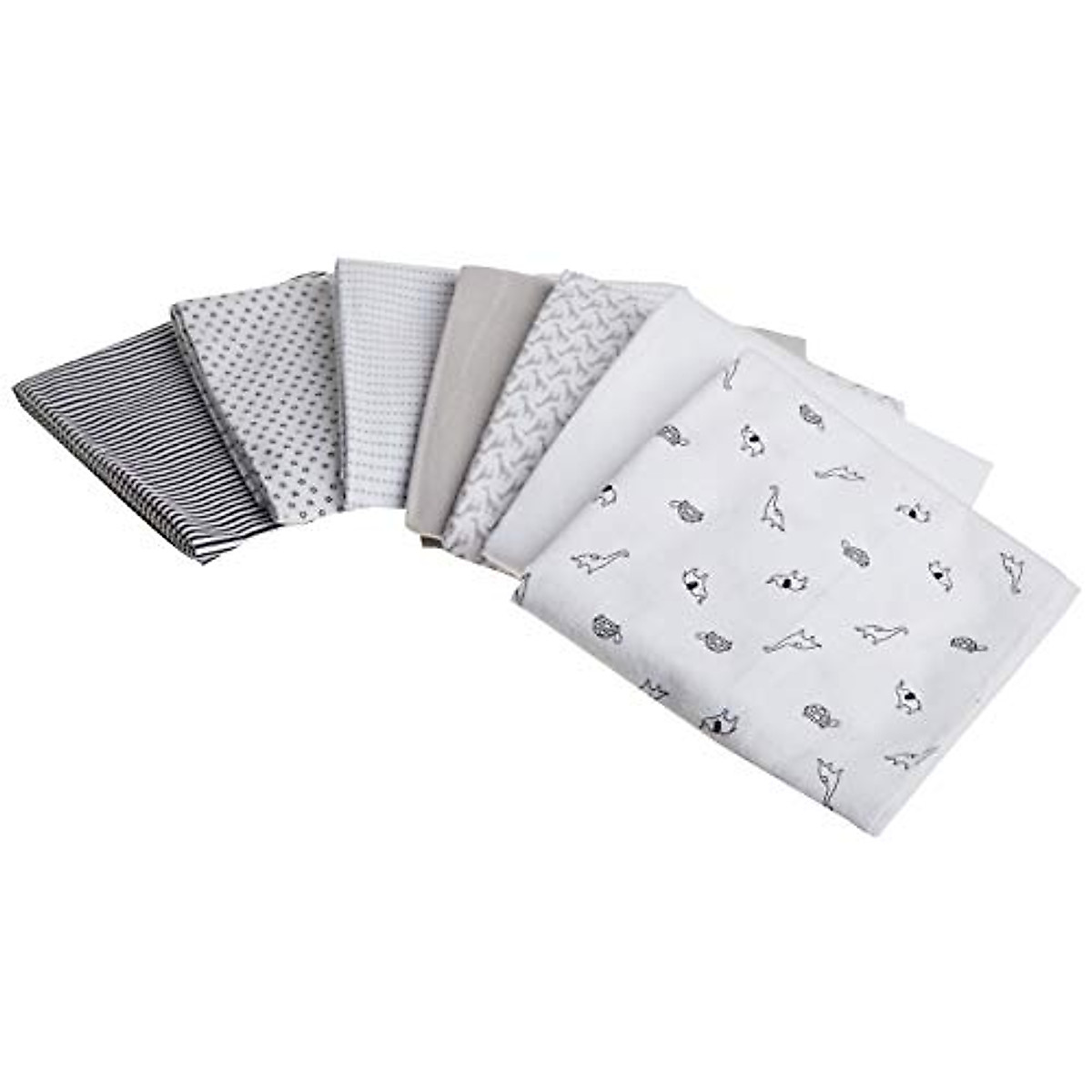 Simple Joys by Carter's Baby 7-pack Flannel Receiving Blankets, grey/white/black, One Size