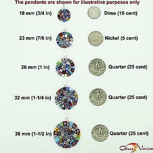 Glass Of Venice Murano Glass Millefiori Pendant Tree of Life in Gold-Plated Sterling Silver Frame 1-1/2 Murano Glass Jewelry Pendant for Women