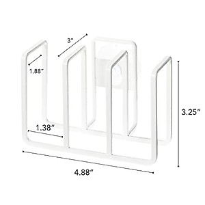 Yamazaki Home 3 Sponge Holder Rack Organizer for Kitchen Sink | Steel, One Size, White