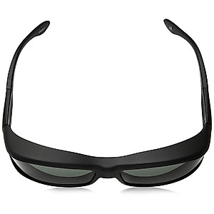 Dioptics Haven-Hunter Polarized Rectangular Fits Over Sunglasses, Black, 82 mm