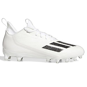 adidas Men's Adizero Scorch Football Shoe, White/Black/White, 10.5