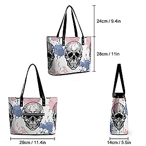 Womens Handbag Skulls Patterns Leather Tote Bag Top Handle Satchel Bags For Lady