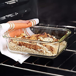 3 Pack Glass Meal Prep Containers for Food Storage and Prep w/Snap Locking Lids Airtight & Leak Proof - Oven, Dishwasher, Microwave, Freezer Safe - Odor and Stain Resistant (6 total pieces)