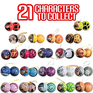 Miraculous Ladybug, 4-1 Surprise Miraball, 3 Pack, Toys for Kids with Collectible Character Metal Ball, Kwami Plush, Glittery Stickers and White Ribbon (Wyncor)