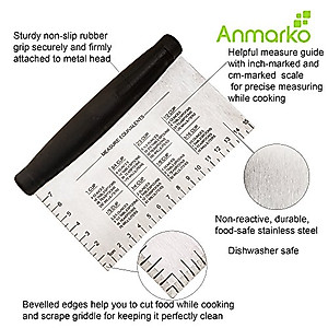 Stainless Steel Metal Griddle Scraper Chopper - Great as Dough Cutter for Bread and Pizza Dough - Multipurpose Kitchen Utensil for Flat Top Griddle - Commercial Quality