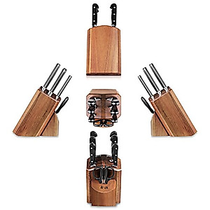 Cangshan TV2 Series 1023039 Swedish 14C28N Steel Forged 8-Piece Knife Block Set, Acacia