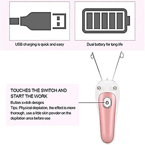 Facial Threading Hair Removal for Women, Facial Threading Hair Removal Machine Electric Hair Shaver Ladies Beauty Epilator Trimmer Cotton Threading Tool for Body Facial Pull