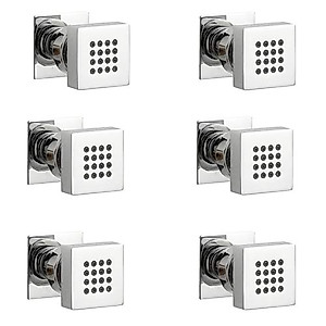 Bath Select Velar Brass Bathroom Shower Set N45 - BATHROOM-TAPN45 With Rain Shower Head, Hand Shower, Mixer, Diverter & 6 Body Jets Classic Style Wall Mount Shower Set - 10 Inch