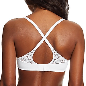 Maidenform Women's One Fab Fit Underwire, Microfiber T-Shirt, Full-Coverage Convertible Bra, White, 36C