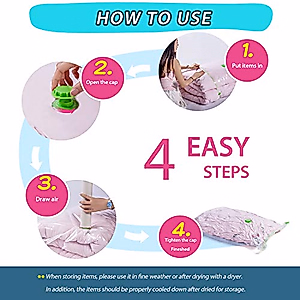 Opaza Vacuum Storage Bags, Airtight Space Compression Bags for Clothing,duvets/bedding (6 Pack-3 Large,3 Medium))