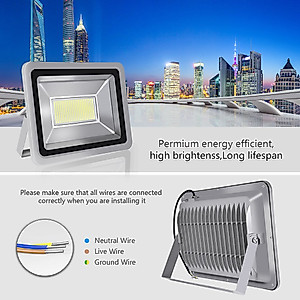 200W LED Flood Light, 20000LM 6000k(Cold White) Floodlight, IP65 Waterproof Super Bright Work Lights, CE and ROHS Certified Outdoor Security Lighting for Garage, Garden, Playground 110V (200)