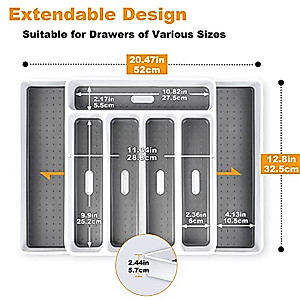 Besilord Expandable Silverware Organizer Kitchen Drawer Organizer Utensil Organizer Silverware Tray for Drawer Cutlery Organizer Flateware Organizer