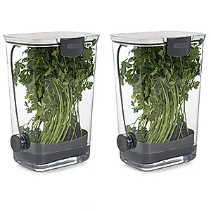 Progressive International Plastic ProKeeper Herb Keeper, 1 Piece, White (2 Pack)