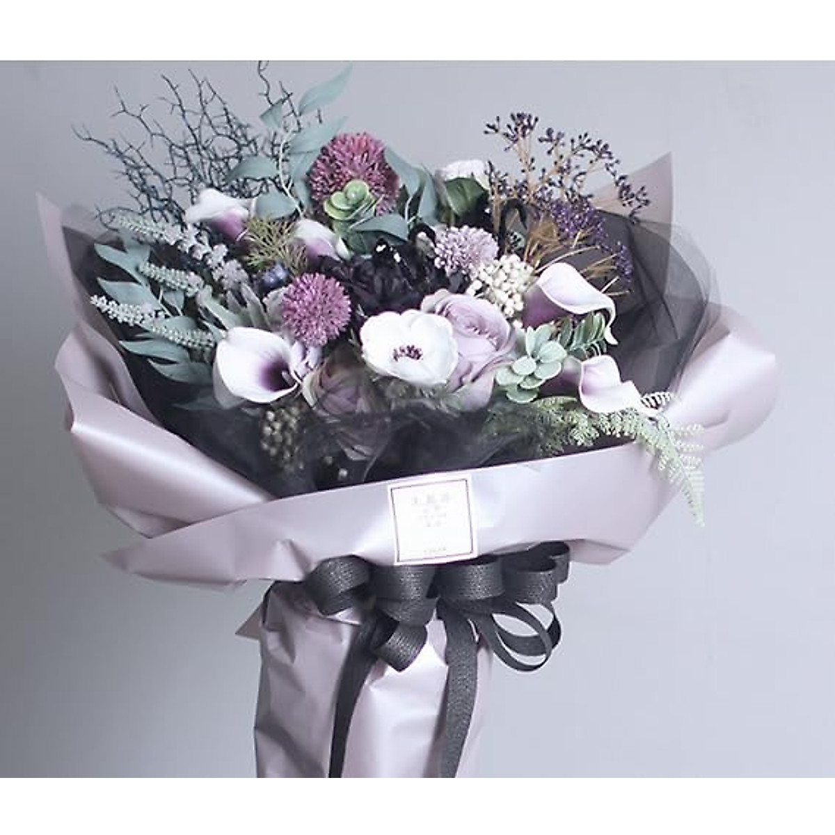 Rikyo 20 Sheets/4 Color Flower Rose Wrapping Paper,Vintage Style Waterproof Gift Packaging Florist Bouquet Wraps,Christmas Gift Flower Packaging Paper 22.5x22.5 Double Sided Colors