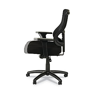 Alera Elusion II Series Mesh Mid-Back Synchro Seat Slide Chair, Supports Up to 275 lb, 17.51" to 21.06" Seat Height, Black