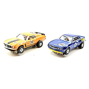 Auto World/Premium Hobbies T/A Challenge Mustang VS Camaro HO Scale Slot Car Race Set CP7973