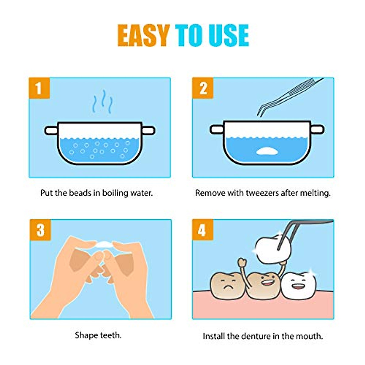 Do It Yourself Gap Eliminator Temporary Tooth Substitute With Sculpting Tool