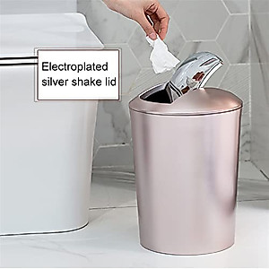 Trash Can 10L Light Luxury Shake Lid Plastic Trash Can with Garbage Bag Storage Box Modern Fashion Trash Can for Kitchen Bathroom Trash Can Wastebasket
