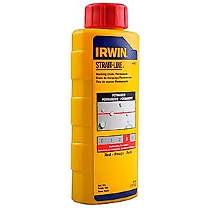 IRWIN Tools STRAIT-LINE 64902 Permanent Marking Chalk, 8-ounce, Red (64902)