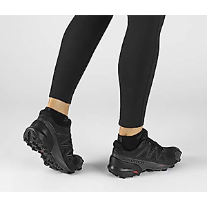 Salomon womens Salomon Women's Speedcross 5 Shoes for Women Trail Running, Black/Black/Phantom, 8 US