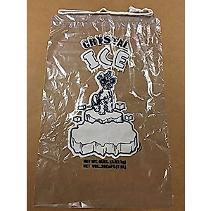 8 lb. Heavy Plastic Ice Bags with Drawstrings Case:500