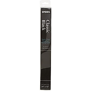 SPORN Aquarium Background, Static Cling, Classic Black, 24" x 12"