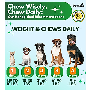 Pawious Hip and Joint Chews for Dogs - Glucosamine for Dogs - Dog Joint Pain Relief - Chondroitin, MSM, Turmeric, Hemp Oil Treats - Advanced Support Dog Joint Supplement Health - Mobility Bites