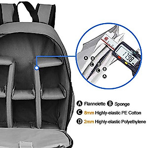 CADeN Camera Backpack Bag Professional for DSLR/SLR Mirrorless Camera Waterproof, Camera Case Compatible for Sony Canon Nikon Camera and Lens Tripod Accessories Gray