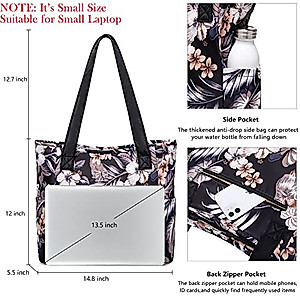 Muzale Women Tote Bag - Laptop Tote Bag with Zipper Pocket Lightweight Shoulder Bag Handbag Purse for Work Gym Beach Travel