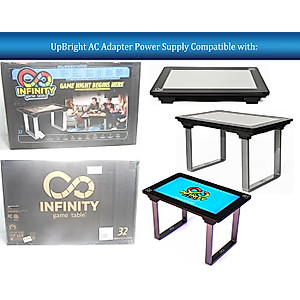 UpBright 12V AC/DC Adapter Compatible with Arcade1Up Item # 8207 ARCU1022690 24" & 32" Portable Infinity Game Table Model IGT-I-02400 IGT-I-03200 Gaming Arcade 1up Power Supply Cord Battery Charger