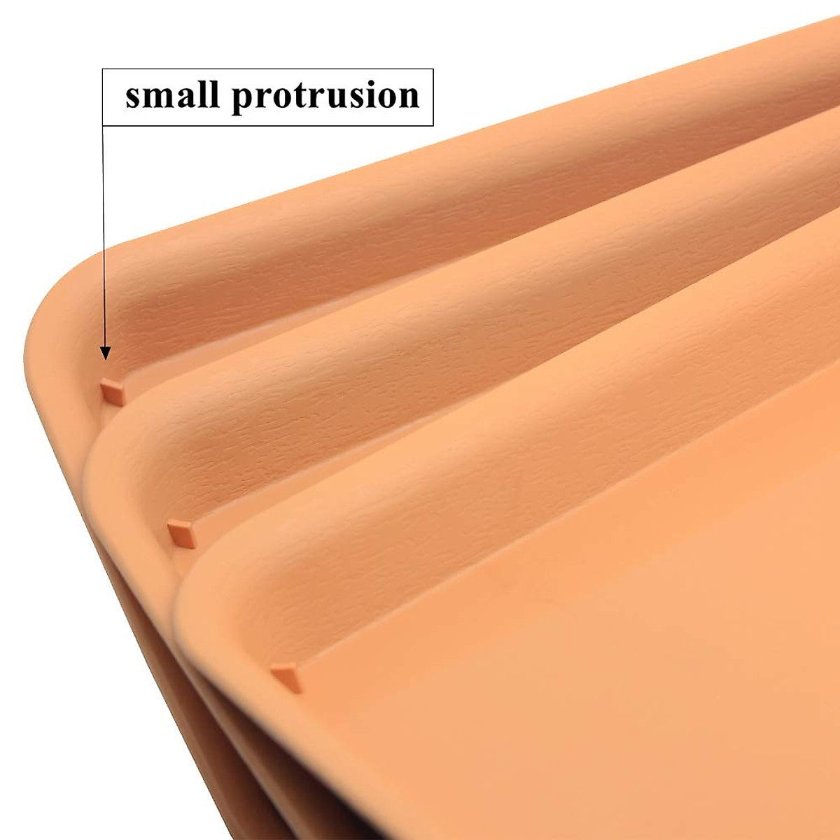 BangQiao 18 Inch Plastic Rectangular Planter Pot Saucer Tray for Indoor and Outdoor Plants, Pack of 3, Terracotta