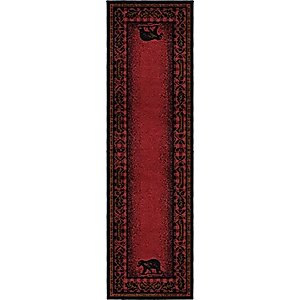 Mayberry Rugs Woodlands Plaid Area Rug, 2 ft 3 in x 7 ft 7 in, Claret