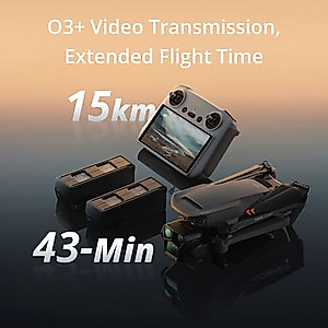 DJI Mavic 3 Pro with DJI RC, Flagship Triple-Camera Drone with 4/3 CMOS Hasselblad Camera, 43-Min Flight Time, with 128 GB Micro SD Card, 3.0 USB Card Reader, Landing Pad, Waterproof Backpack and More