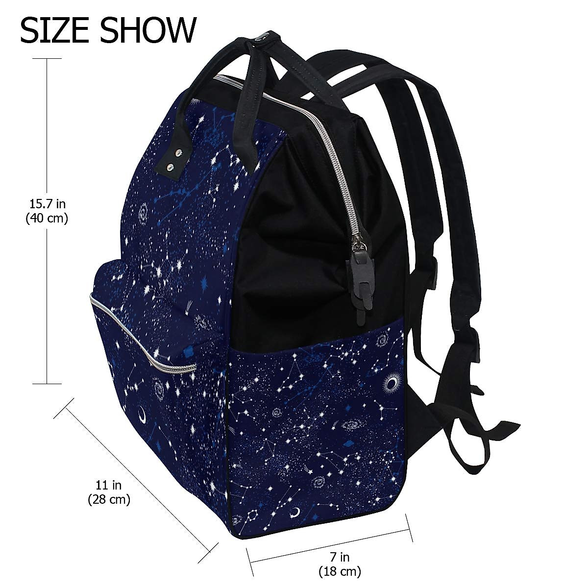 A Seed Baby Diaper Bag Backpack Tote Sun Moon Star Galaxy Space Universe Planet