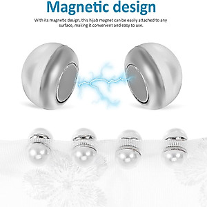 24 Sets Veil Weights Wedding Magnetic Pearls, Elegant Wedding Dress Weights for Wind Double Sided Artificial Pearls Multi Use Hijab Magnetic Pins for Bride Wedding Veil Accessories