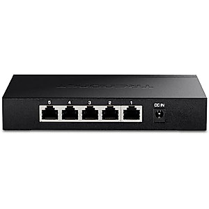 TRENDnet 5-Port Unmanaged 2.5G Gaming Switch, 5 x 2.5GBASE-T Ports, 25Gbps Switching Capacity, Backwards Compatible with 1000Mbps Devices, Fanless, Wall Mountable, Lifetime Protection, Black,TEG-S350