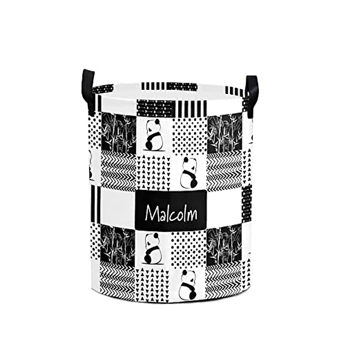 Patchwork Bear Tree Personalized Laundry Hamper with Handles Waterproof,Custom Collapsible Laundry Bin,Clothes Toys Storage Baskets for Bedroom,Bathroom Decorative Large Capacity 50L