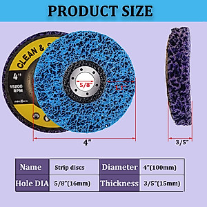 6 PCS Strip Discs Stripping Wheel for Angle Grinder, 4" x 5/8" Premium Silicone Carbide Strip Disc for Angle Grinder Clean and Remove Paint Coating Rust Welds Scaling Oxidation (100mm)