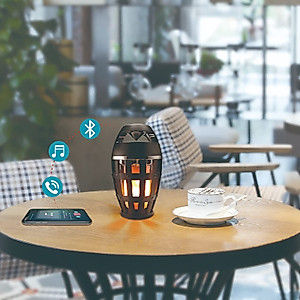 LED Flame Speaker Lamp, Unique Men Gifts Torch Atmosphere Outdoor Echo Portable Stereo Bluetooth Speakers with HD Audio and Enhanced Bass Night Light BT 5.0 for iPhone Android Electronics For Men