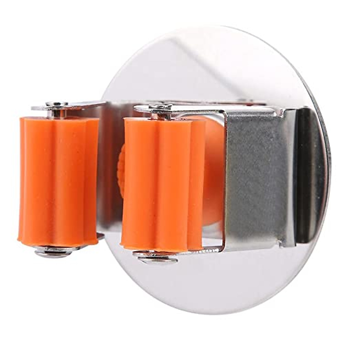 Stainless Steel Mounted Mop Rack Self Adhesive Broom Holder for Garage Kitchen Bathroom (round)