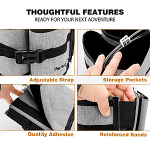 Perilogics Luggage Travel Cup Holder Attachment for Suitcase Drink, Coffee Mug, Bottle Caddy. Traveler Carry on Hands Free Accessory. Ideal for Frequent Travelers or Flight Attendants Gift.