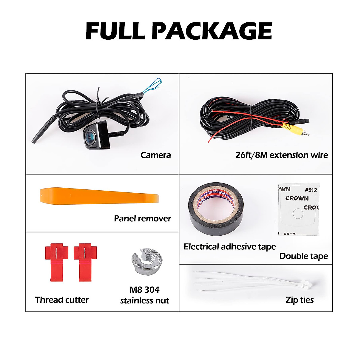 UYYE Backup/Front View Camera, HD Great Night Vision IP69 Waterproof Wide View Ang Front/Reverse View AHD/CVBS Back up Camera for Cars Pickup Trucks SUVs RVs - Black